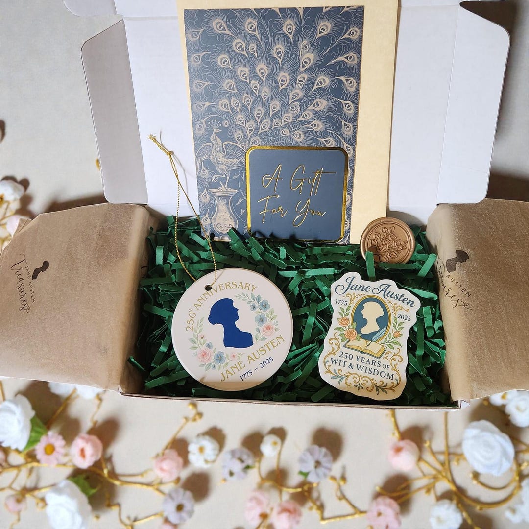 Jane Austen Ornament & Sticker Bundle 250th Anniversary Gift Set Book ...