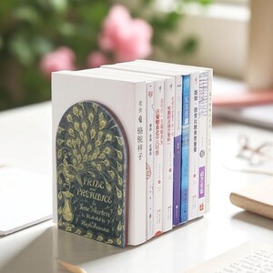 Wood Bookend Gift Bookshelf Decor Pride & Prejudice Arch Bookend Book ...