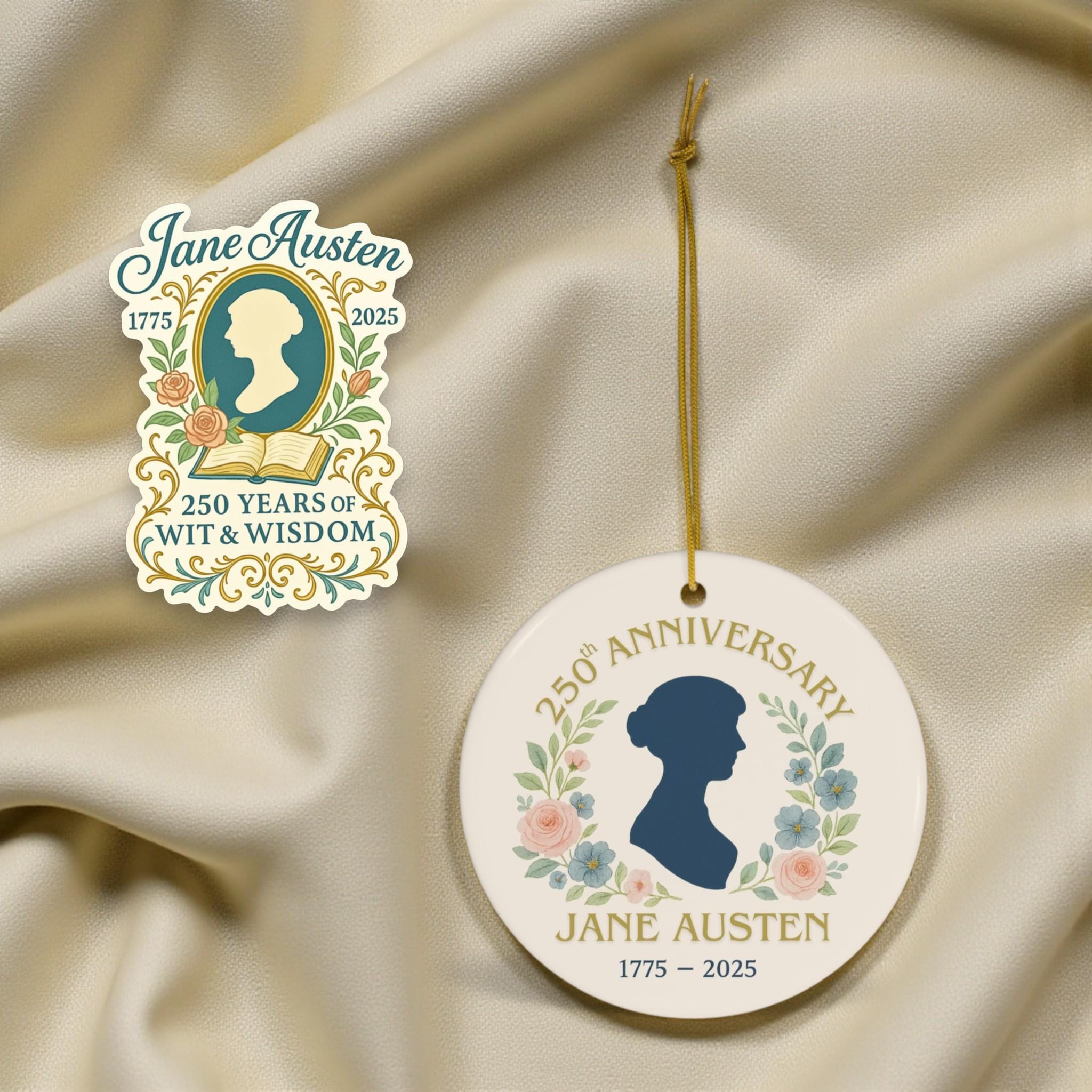 Jane Austen Ornament & Sticker Bundle 250th Anniversary Gift Set Book ...