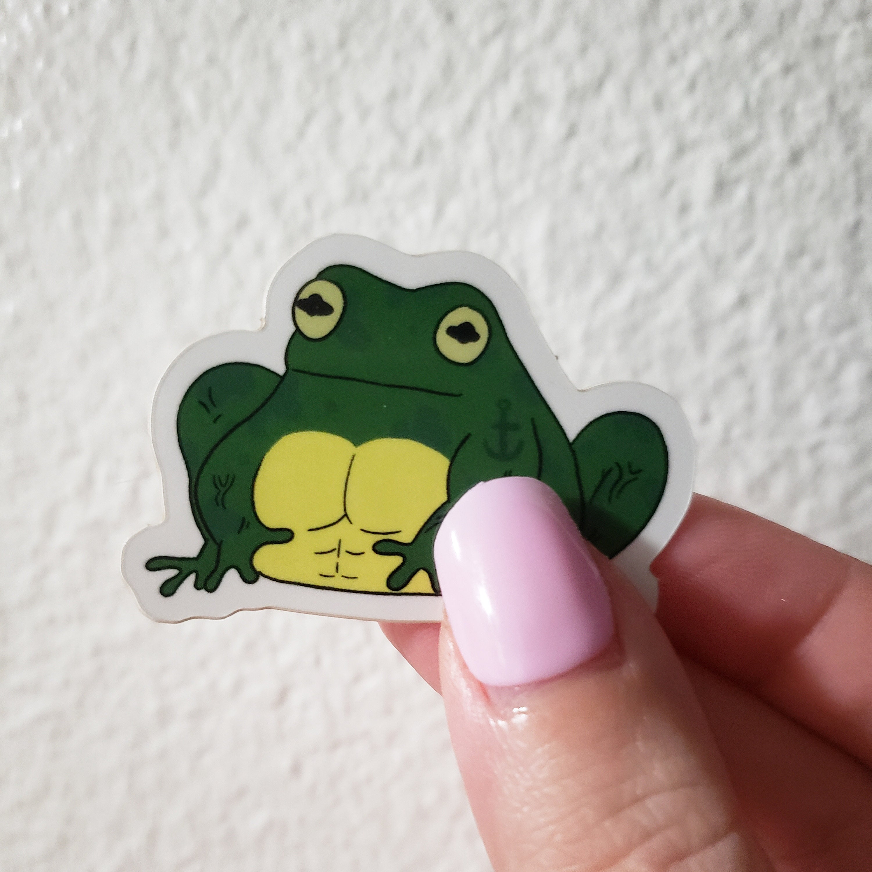Buff Frog Sticker - Etsy