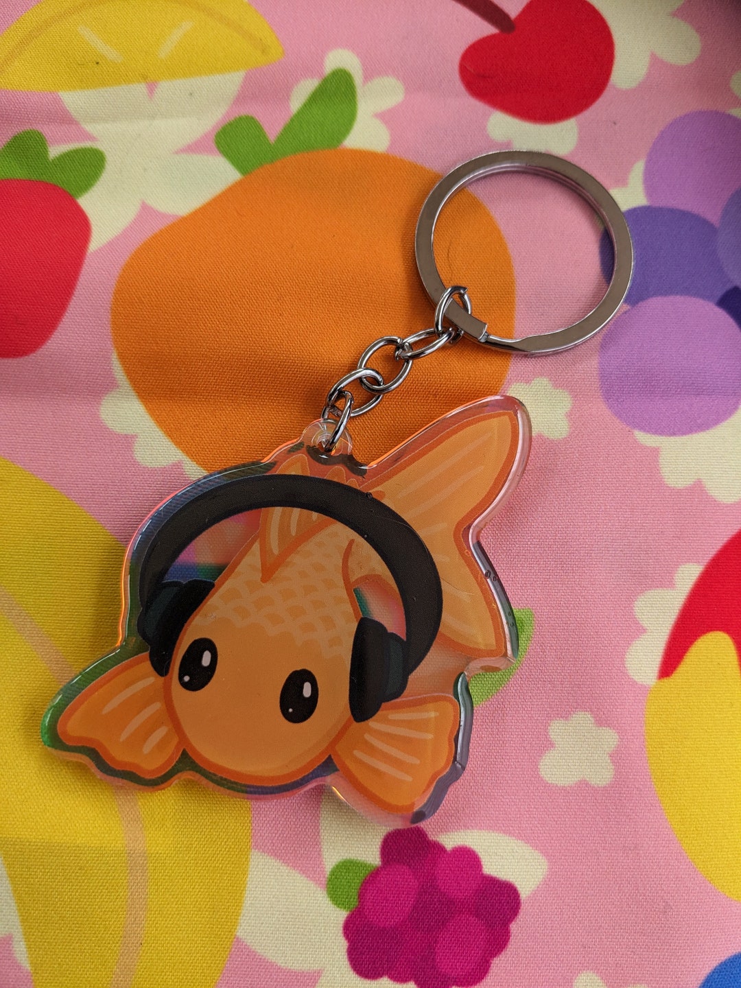 Goldfish Rainbow Keychain - Etsy