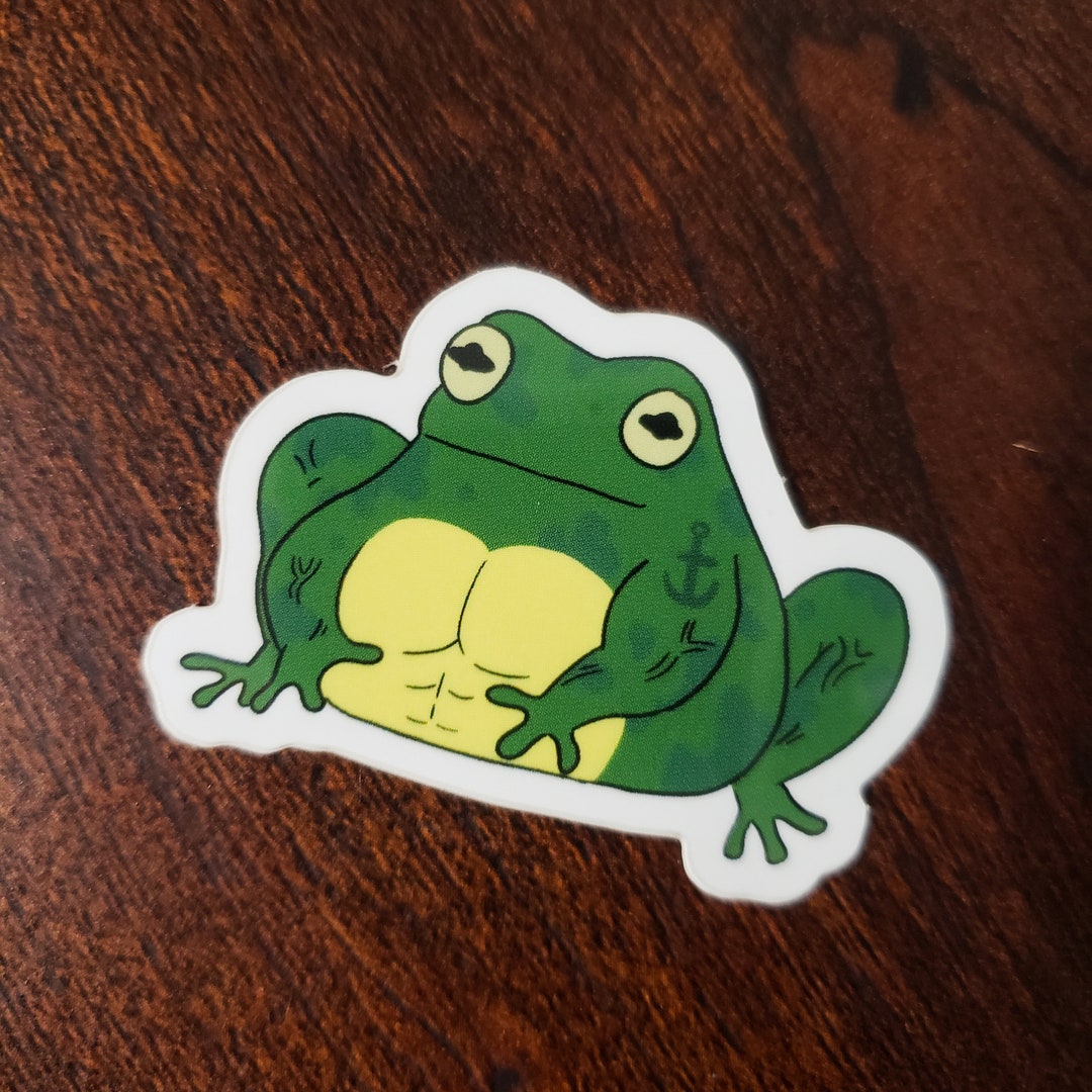 Buff Frog Sticker - Etsy
