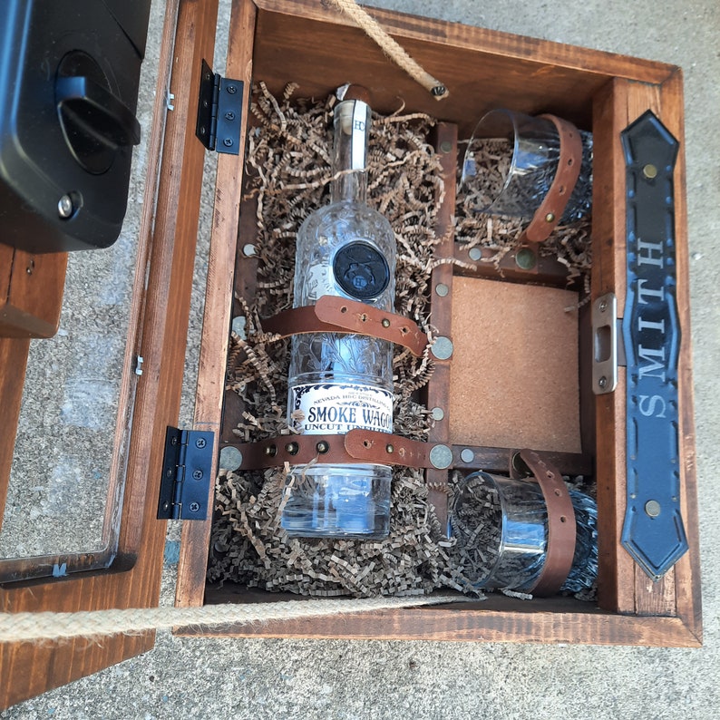 Lock Box Bourbon/whiskey Gift Box With Keypad Lock - Etsy