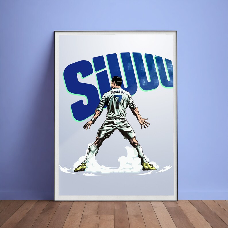 Ronaldo "siuuu" Poster | Sports Football Soccer Bedroom Wall Art | Hand ...