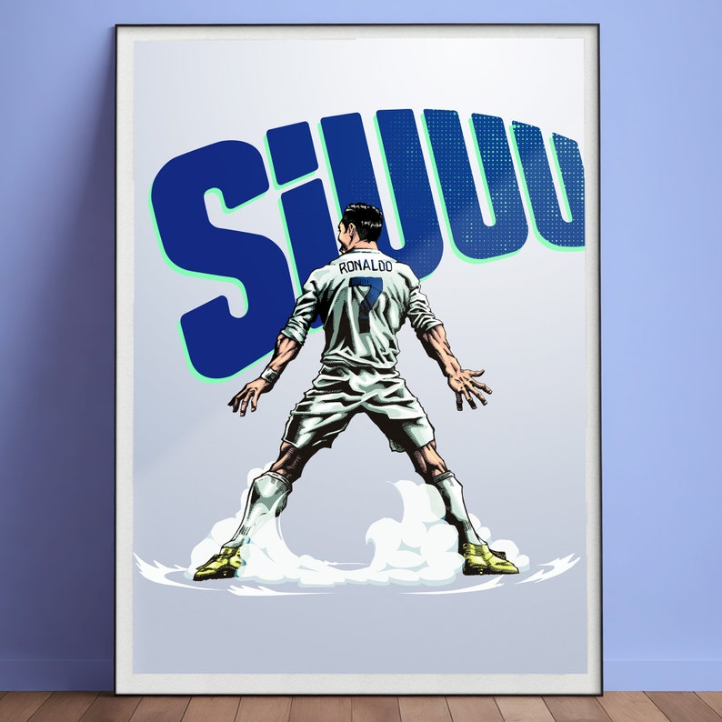 Ronaldo "siuuu" Poster | Sports Football Soccer Bedroom Wall Art | Hand ...
