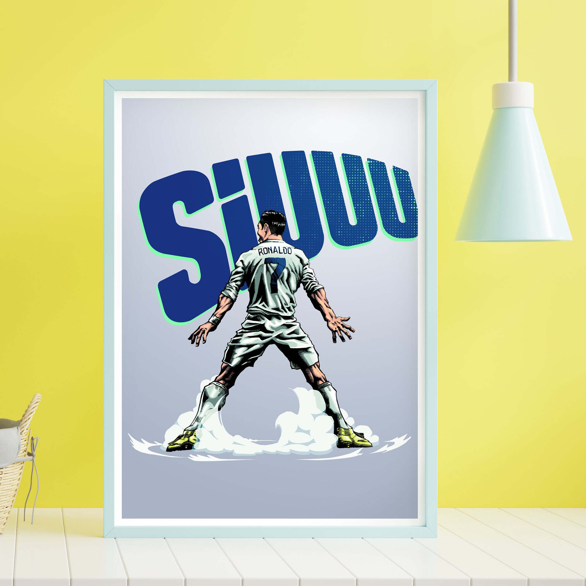 Ronaldo "siuuu" Poster | Sports Football Soccer Bedroom Wall Art | Hand ...