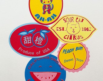 Fruit Screen Print - Etsy