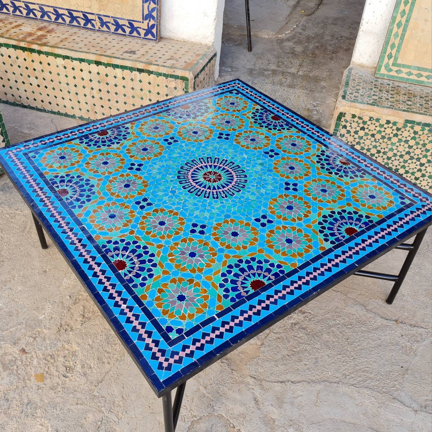 Square Mosaic Table Top Designs