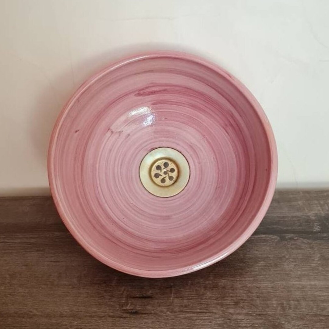 Pink & White Bathroom Wash Basin Bathroom Vessel Sink Countertop Basin ...