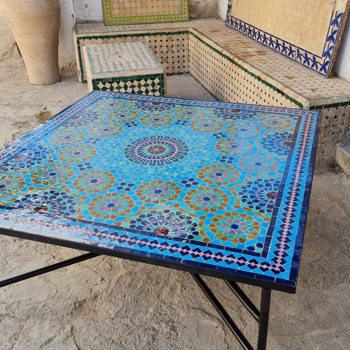 Square Mosaic Table Top Designs