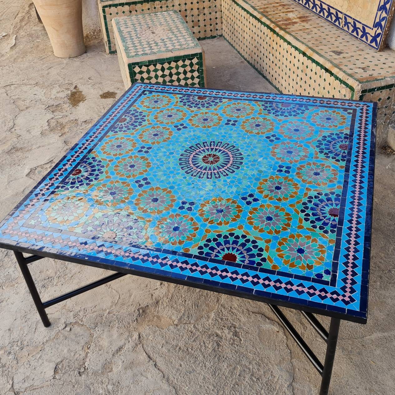 Square Mosaic Table Top Designs