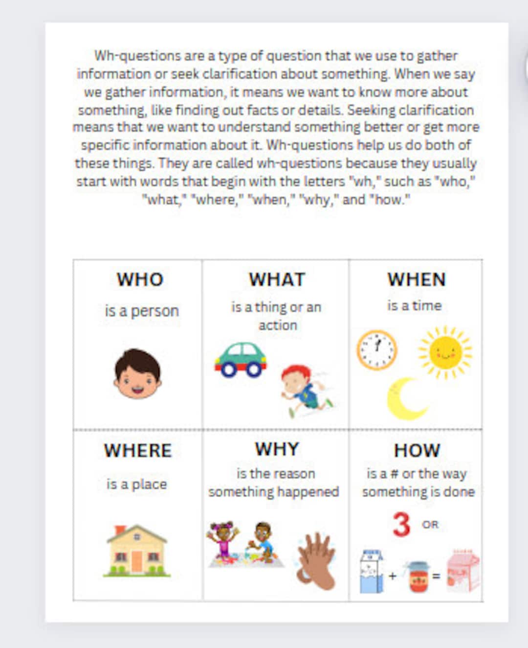 Wh-question Visual and 10 Short Stories With Wh Questions for ...