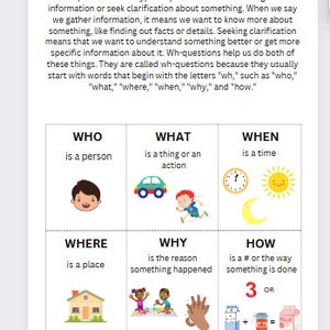 Wh-question Visual and 10 Short Stories With Wh Questions for ...