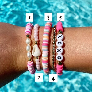 Preppy Beaded Bracelet, Clay Bead Bracelet, Friendship Bracelets ...