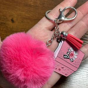 Mean Girls Burn Book Pompom Keychain - Etsy