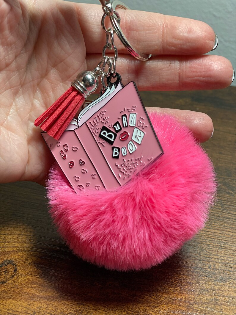 Mean Girls Burn Book Pompom Keychain - Etsy