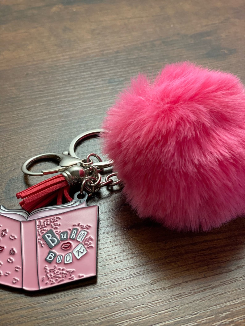Mean Girls Burn Book Pompom Keychain - Etsy