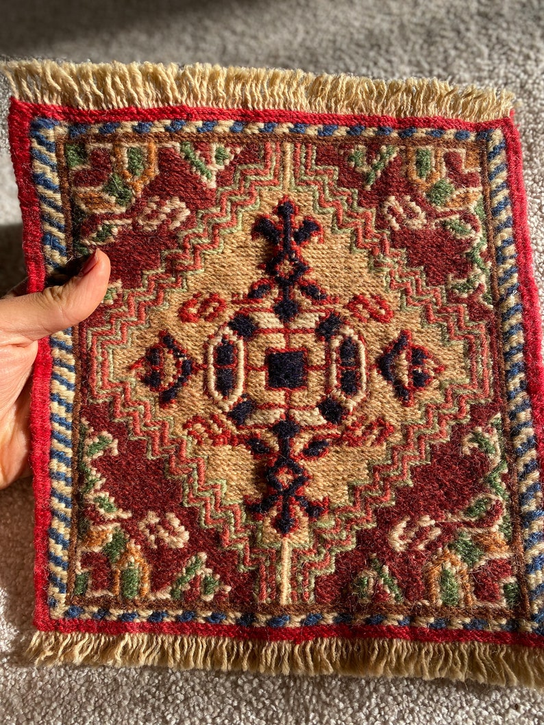 Geometric Embroidered Patterned Turkish Moroccan Arabic Carpet Piece ...