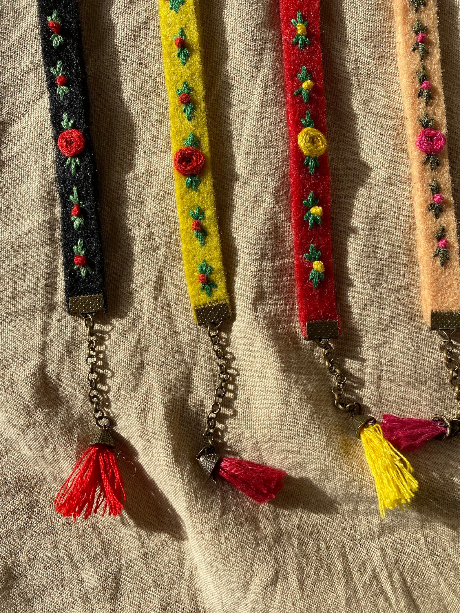 Hand Sewn Colourful Adjustable Feminine Rose Flower Anklets From the ...