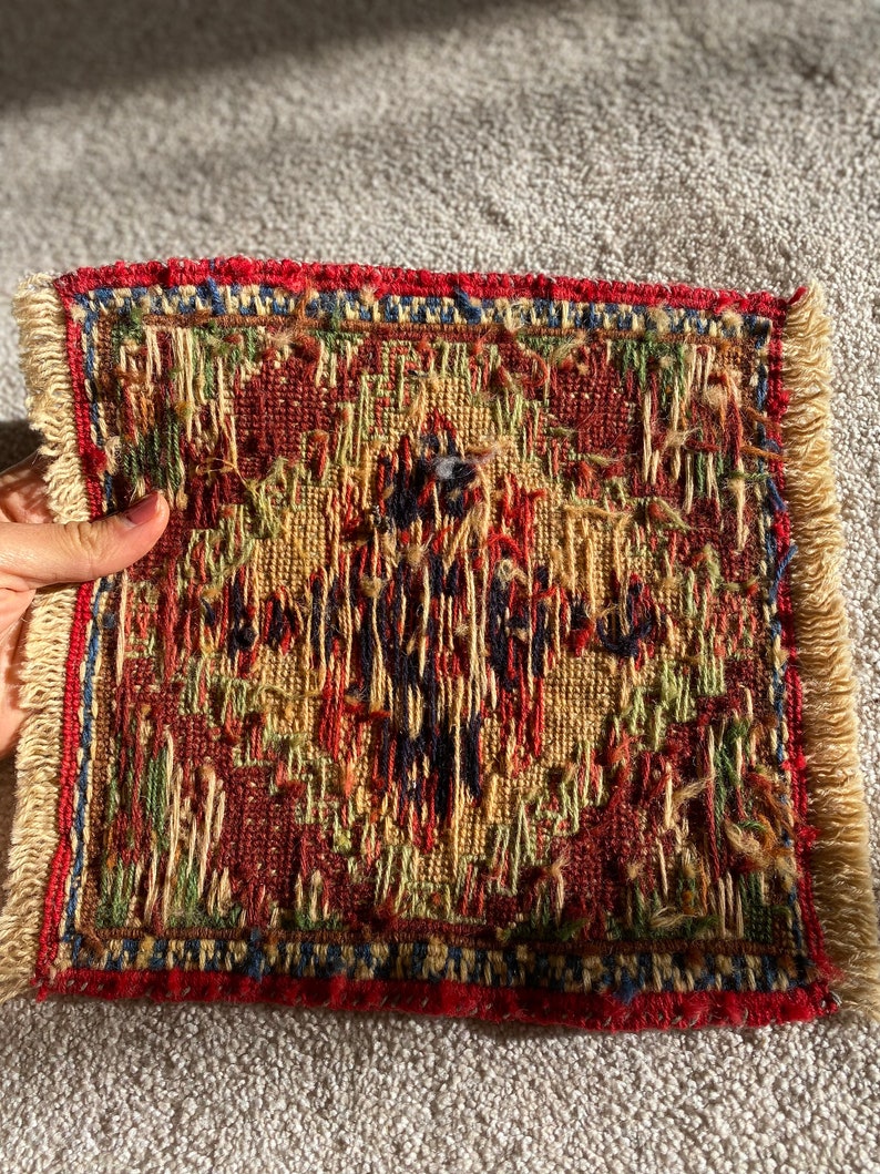 Geometric Embroidered Patterned Turkish Moroccan Arabic Carpet Piece ...