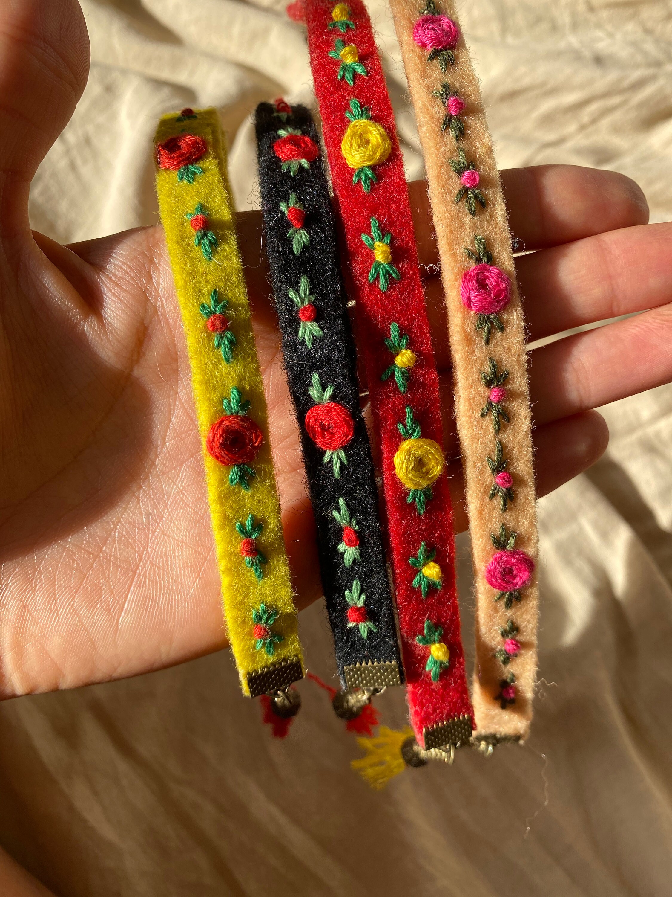 Hand Sewn Colourful Adjustable Feminine Rose Flower Anklets From the ...