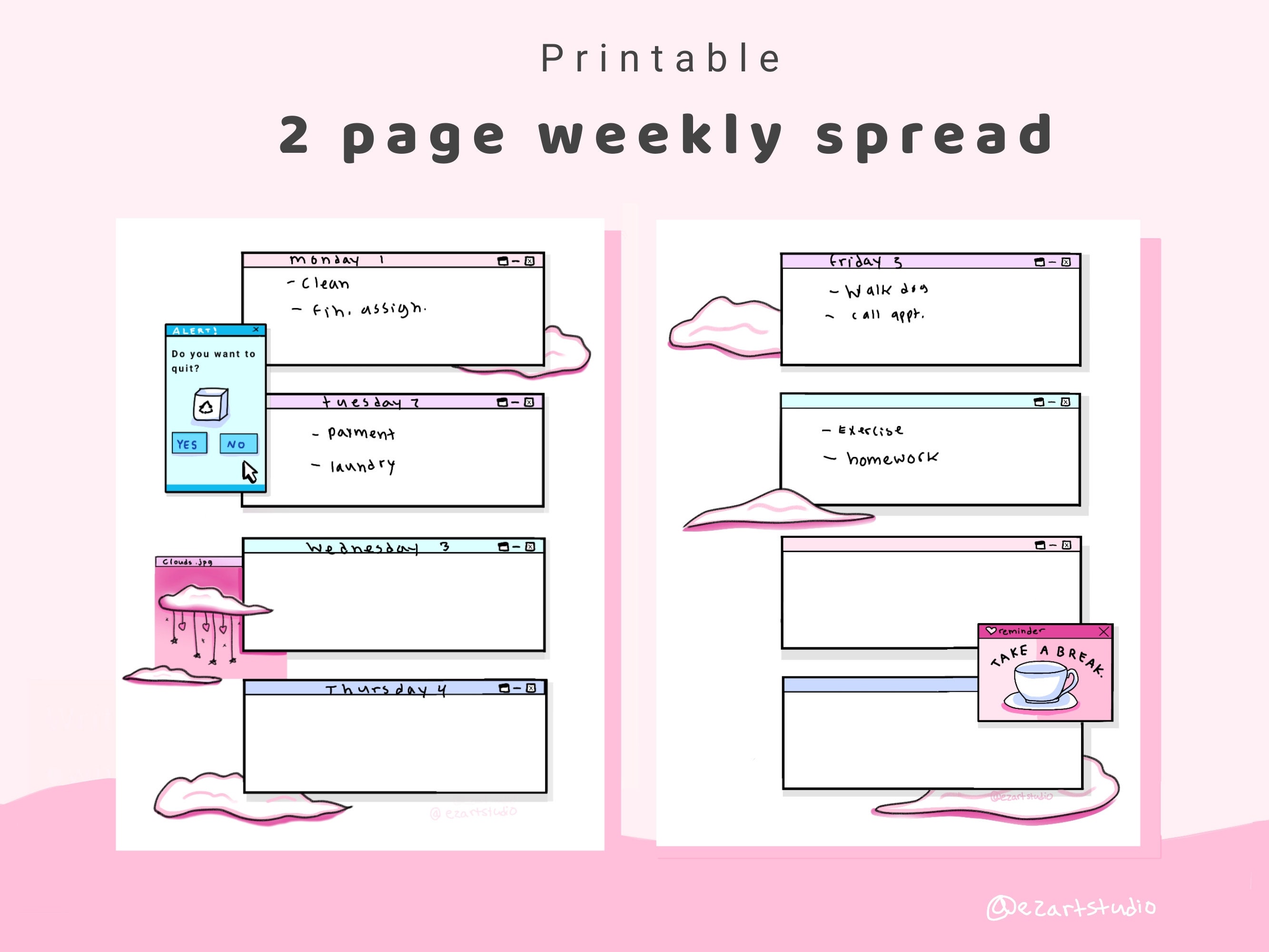 Bullet Journal Monthly Planner Undated| Printable/digital Download ...