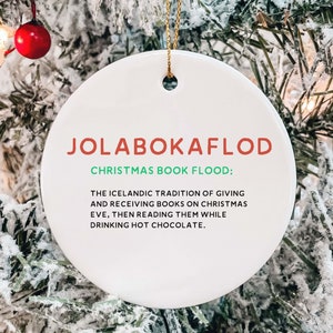 Jolabokaflod Christmas Book Flood Ornament, Iceland Tradition, Nordic ...