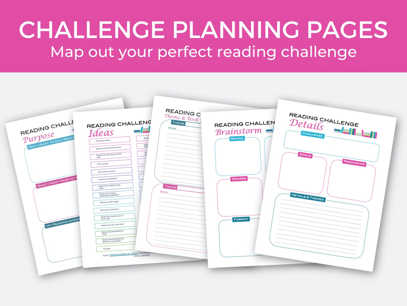 Reading Challenge Journal, Monthly Reading Challenge Tracker, Reading ...