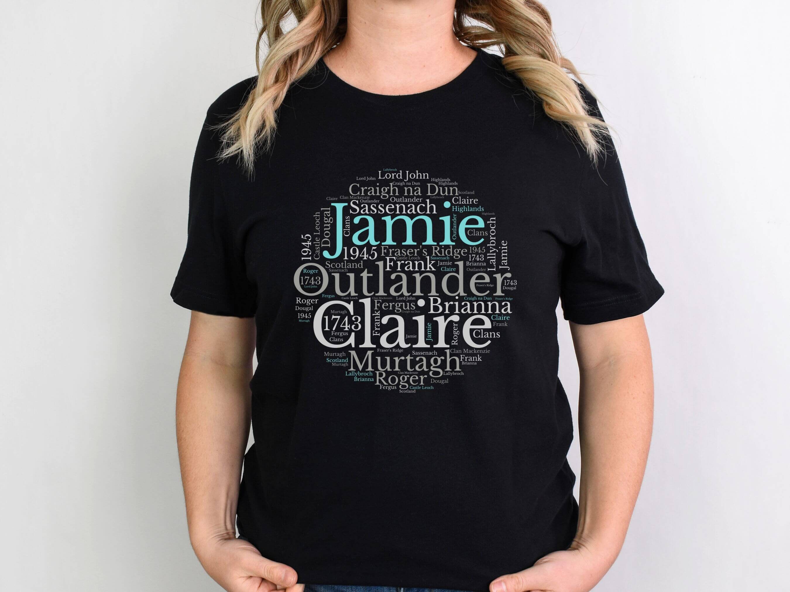 Outlander T-shirt, Jamie and Claire Fraser, Diana Gabaldon Books ...