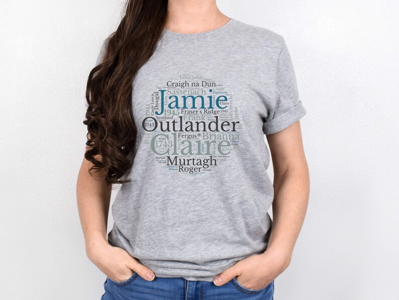 Outlander T-shirt, Jamie and Claire Fraser, Diana Gabaldon Books ...