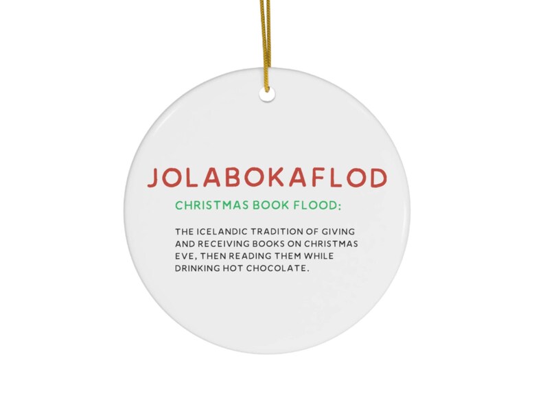 Jolabokaflod Christmas Book Flood Ornament, Iceland Tradition, Nordic ...