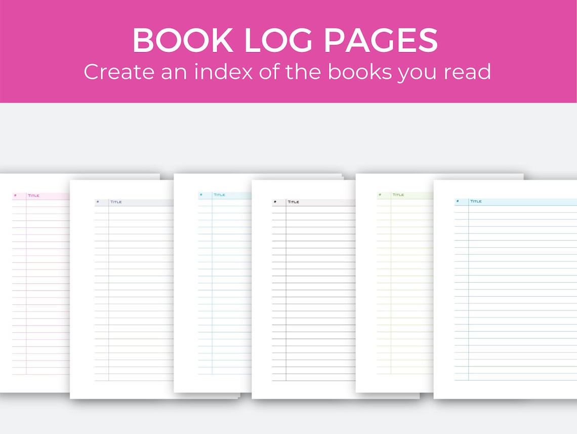 Book Review Printable Reading Log Book Tracker Reading Journal Insert ...