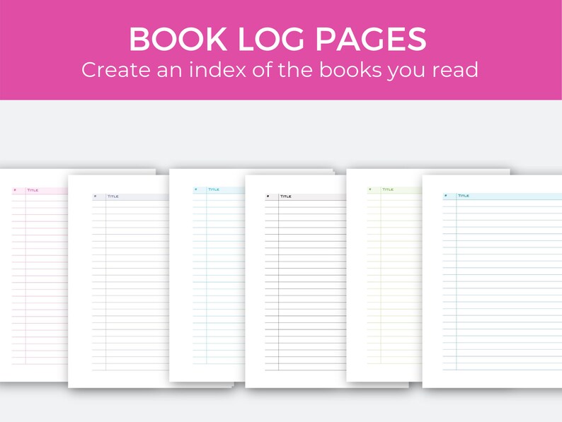 Book Review Printable Reading Log Book Tracker Reading Journal Insert ...