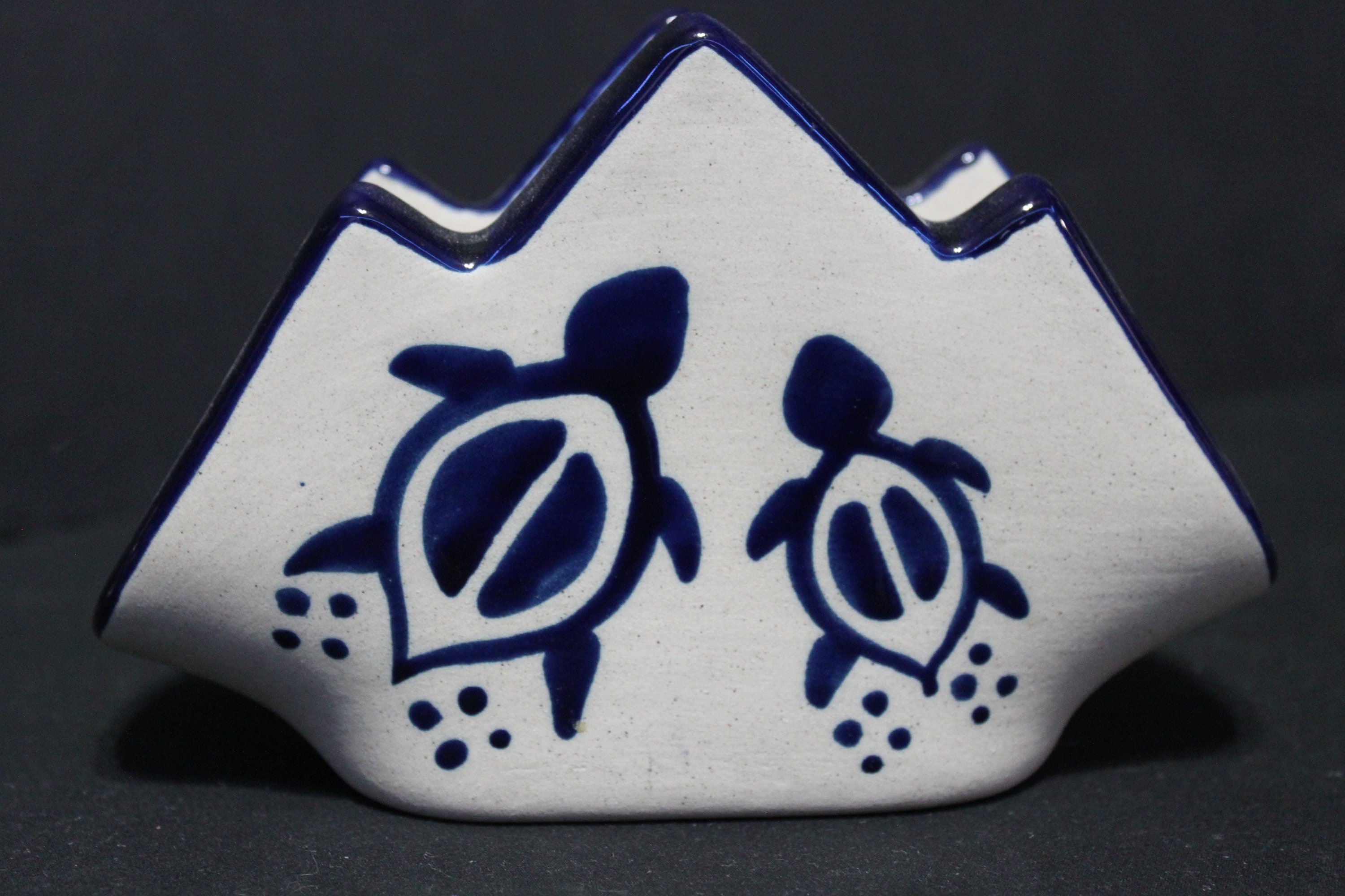 Blue and Cream Sea Turtle Napkin Holder Pottery - Etsy