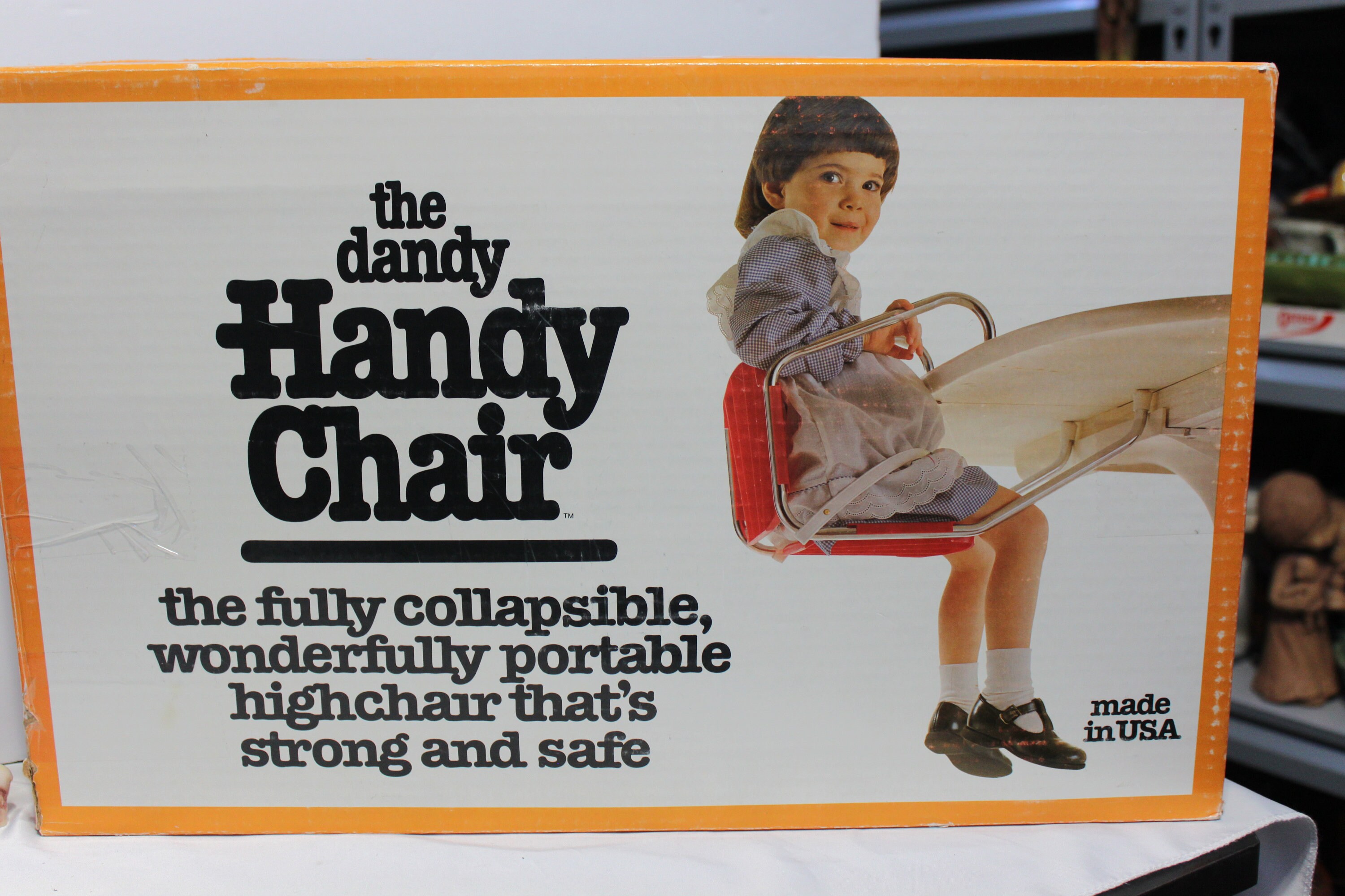 Vintage Portable Highchair NIB the Dandy Handy Chair Red Ferndale ...