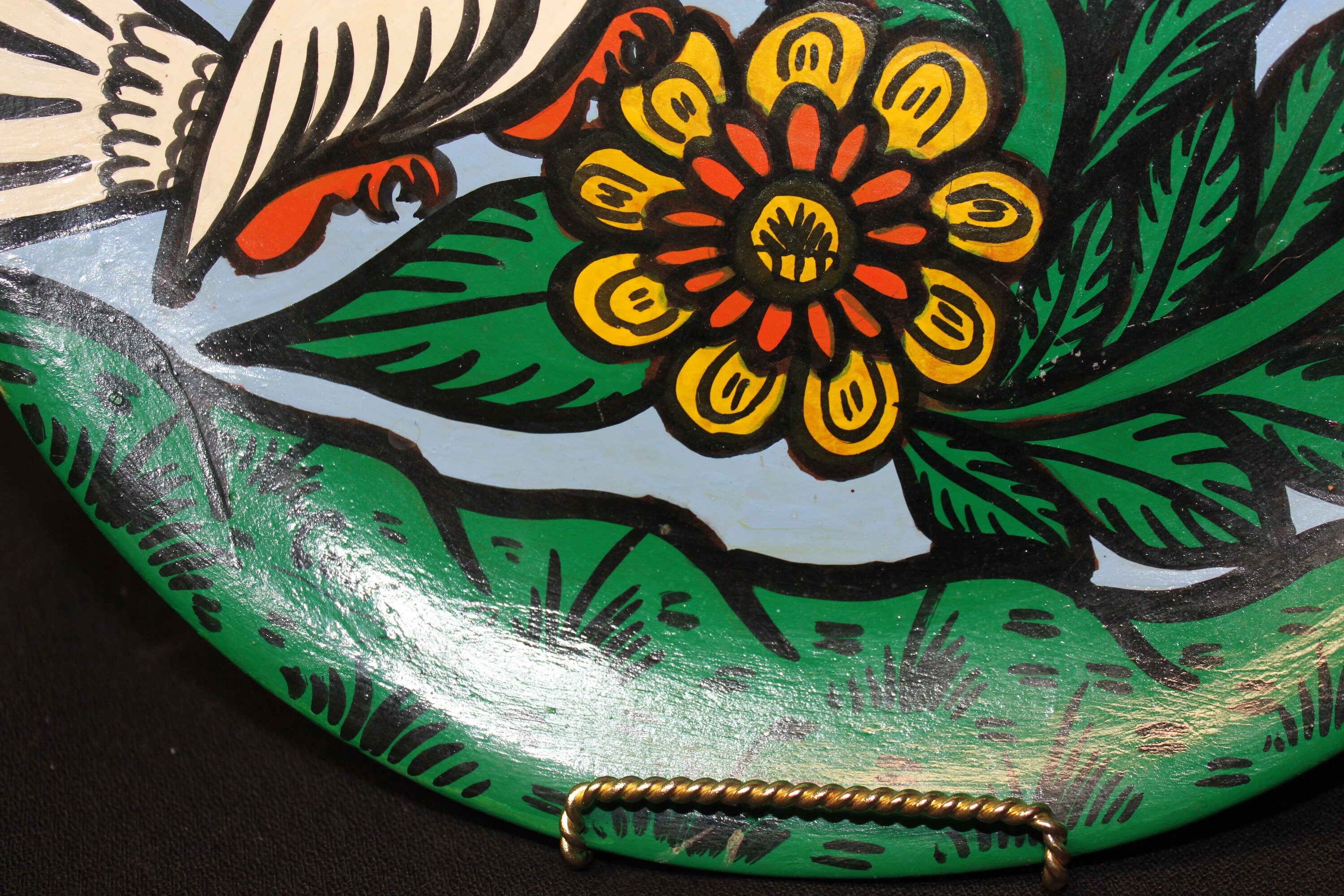 Hand Painted Terra Cota Plate With Birds and Flowers - Etsy