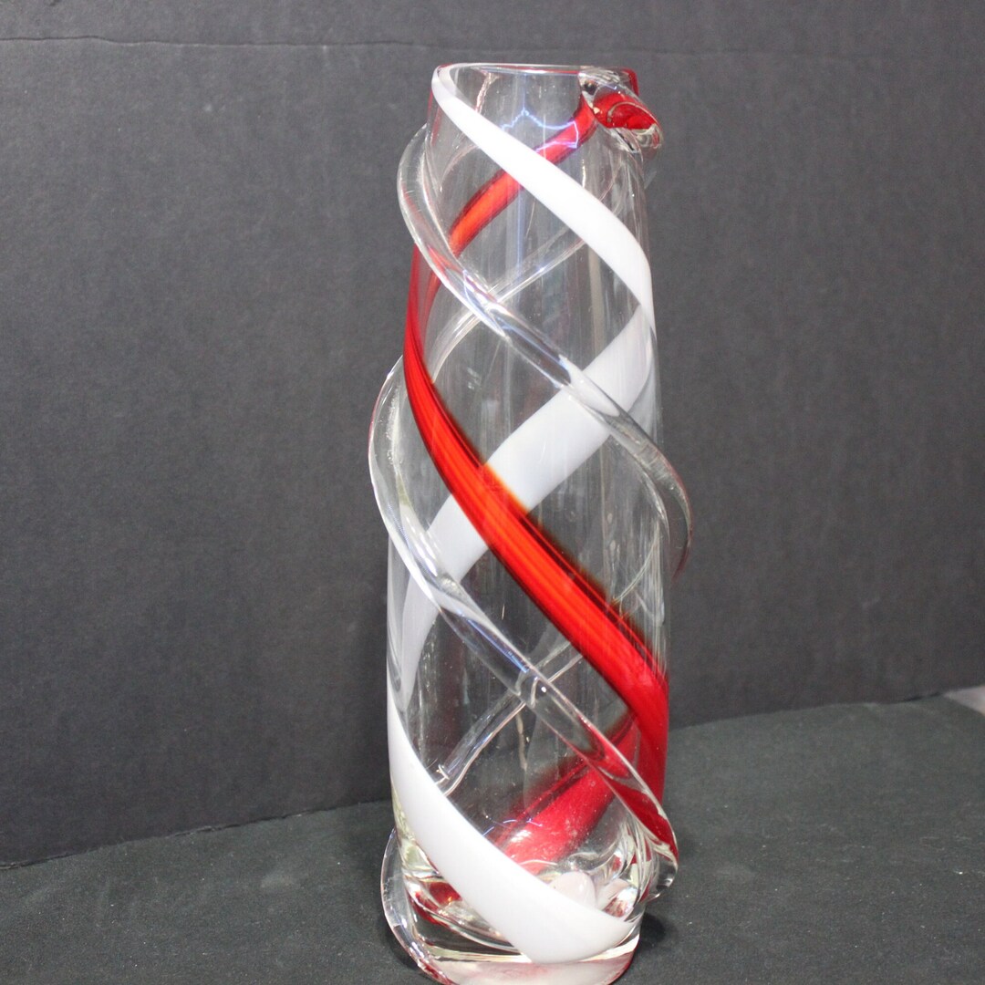 Red and White Striped Candy Cane Vase Christmas Decor - Etsy