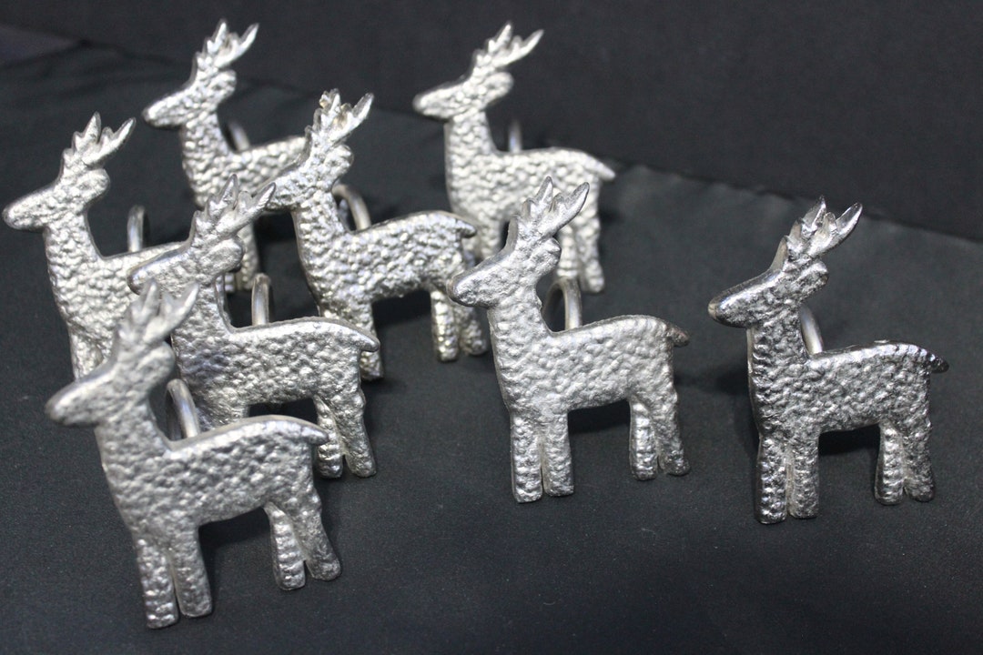 Metal Reindeer Napkin Rings Set of 8 - Etsy