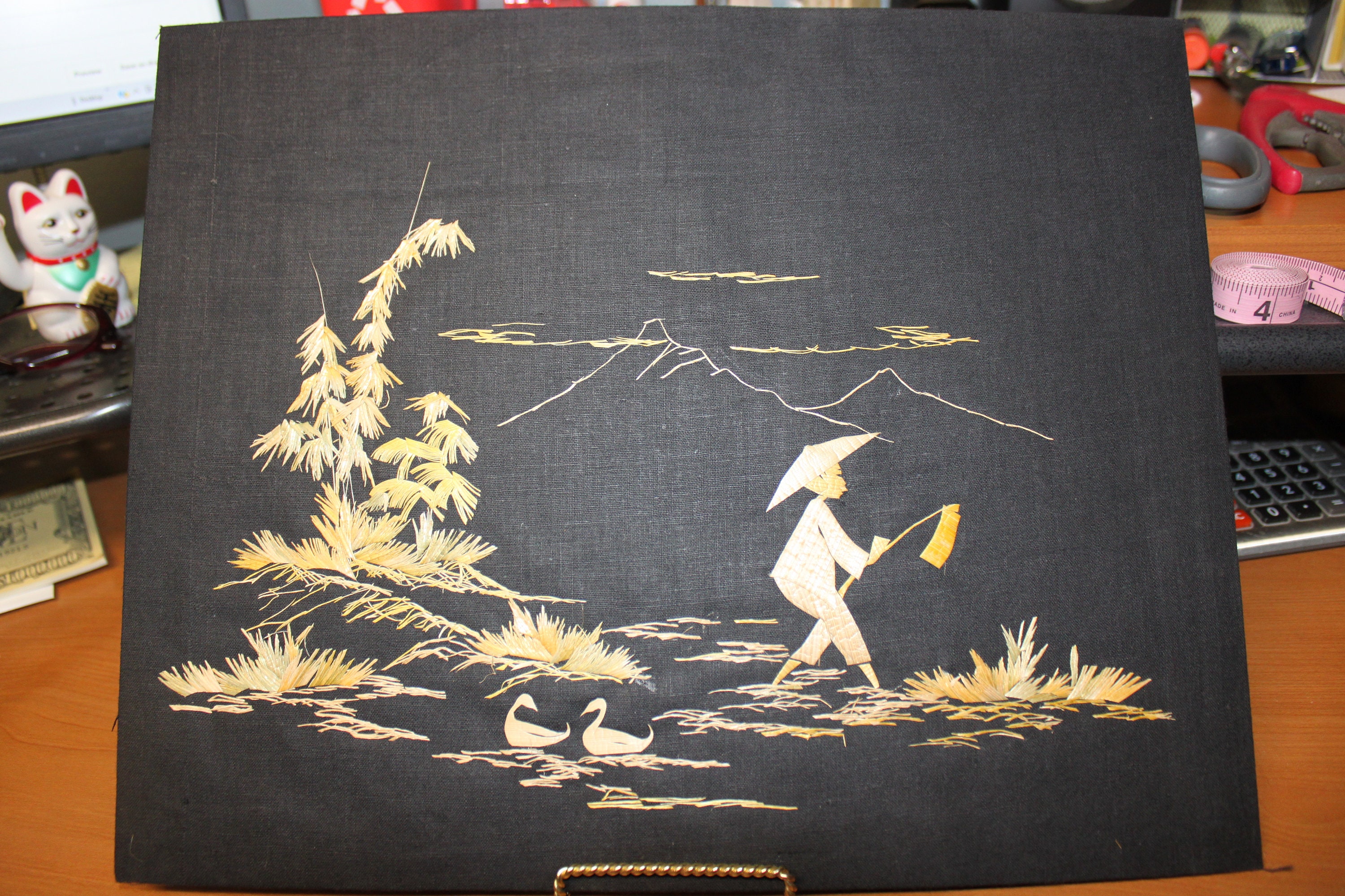 Asian Straw Art Unframed - Etsy