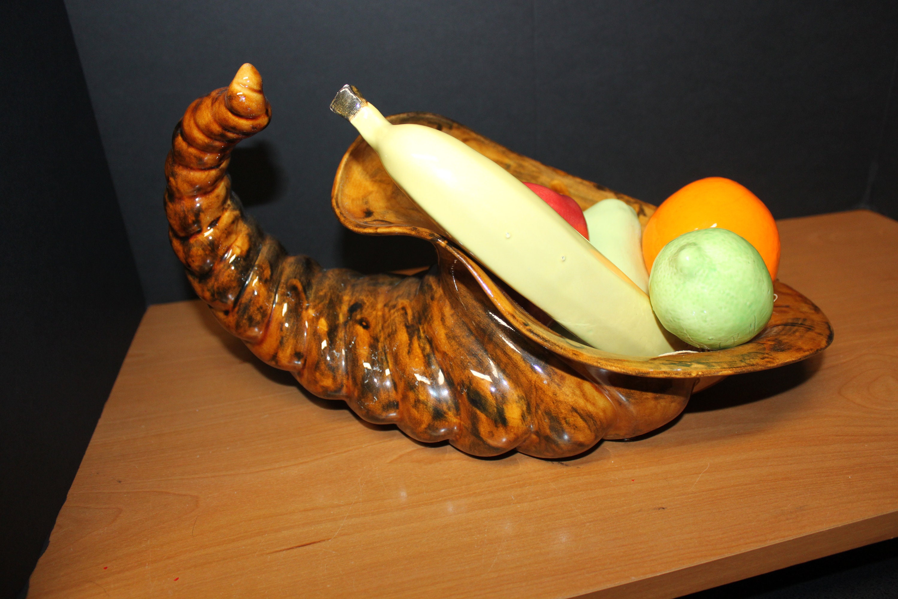 Vintage Ceramic Cornucopia Horn of Plenty Centerpiece Planter - Etsy