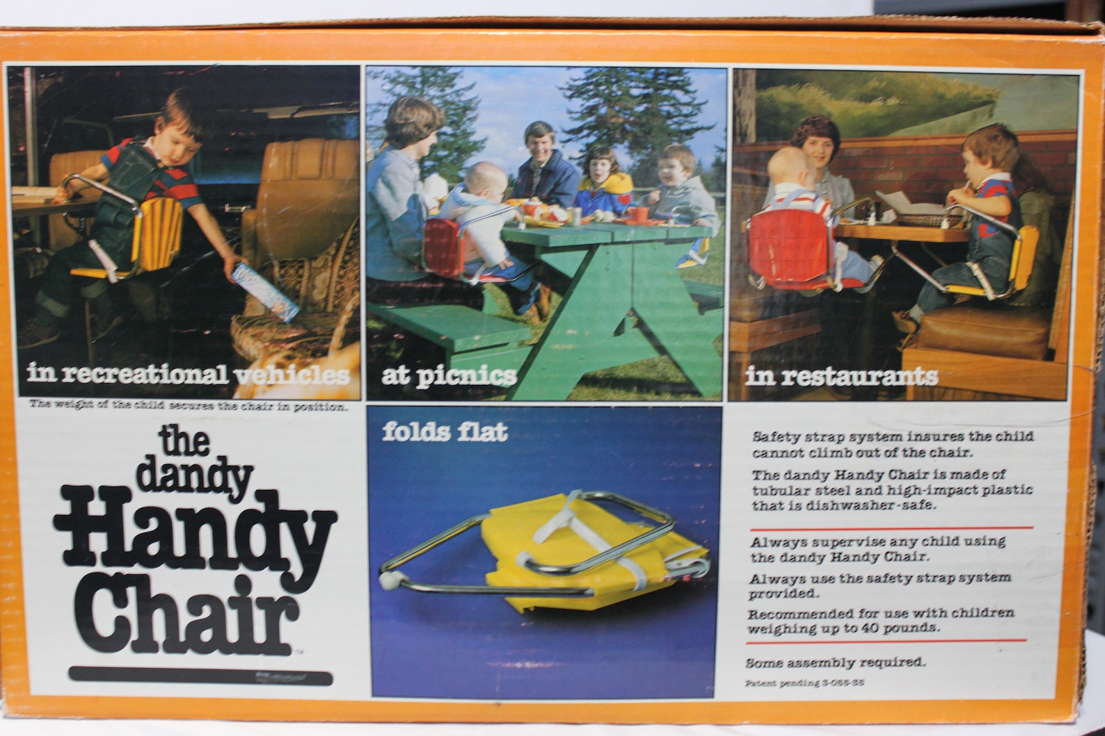 Vintage Portable Highchair NIB the Dandy Handy Chair Red Ferndale ...