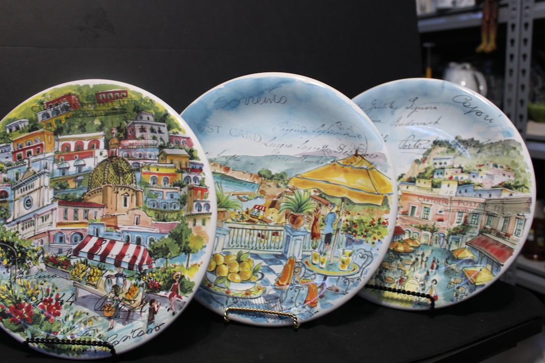 Vintage VALORI HOME Ceramic Mediterranean Café Hand Painted Dinner ...