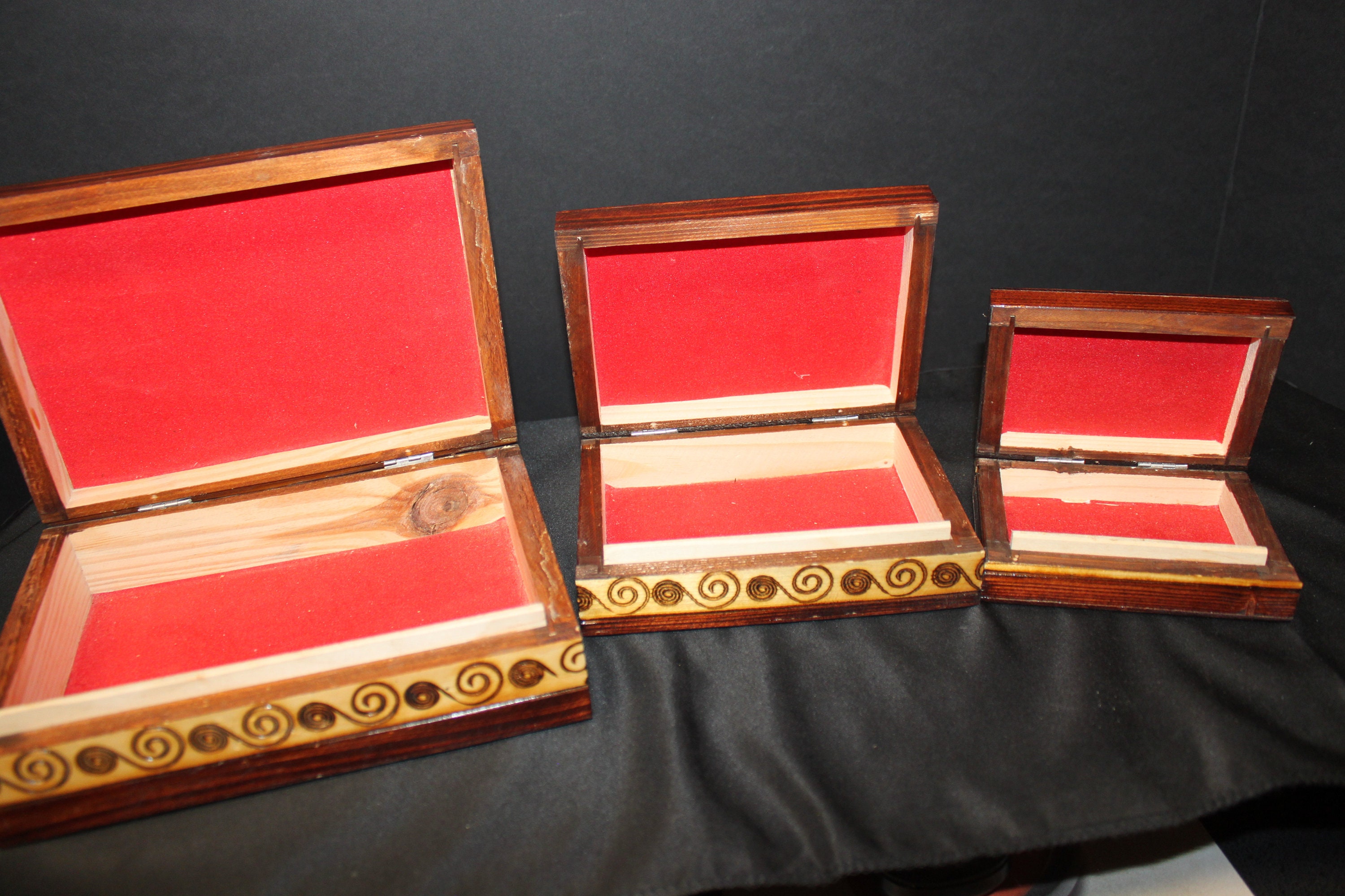 Vintage Hand Carved Wooden Nesting Box, Set of 3 - Etsy