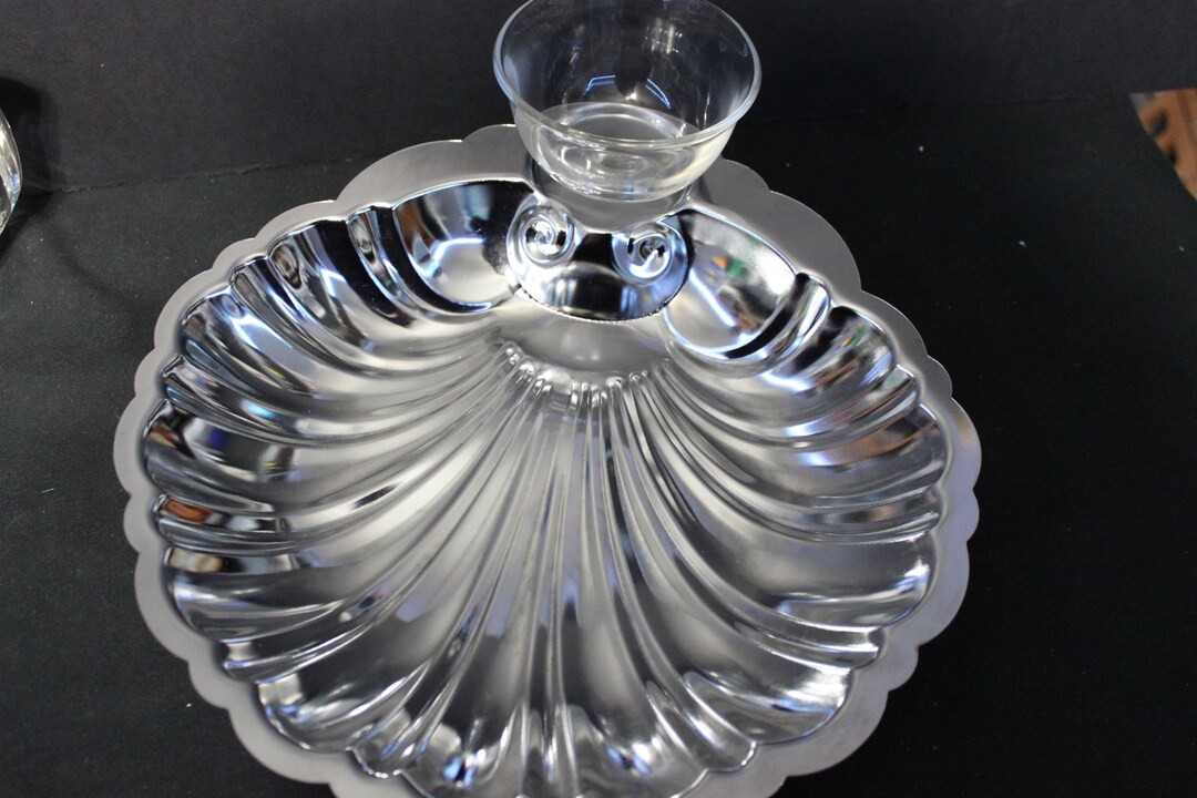 Elegant Silverplate Clamshell Shaped Veggie or Chip and Dip - Etsy