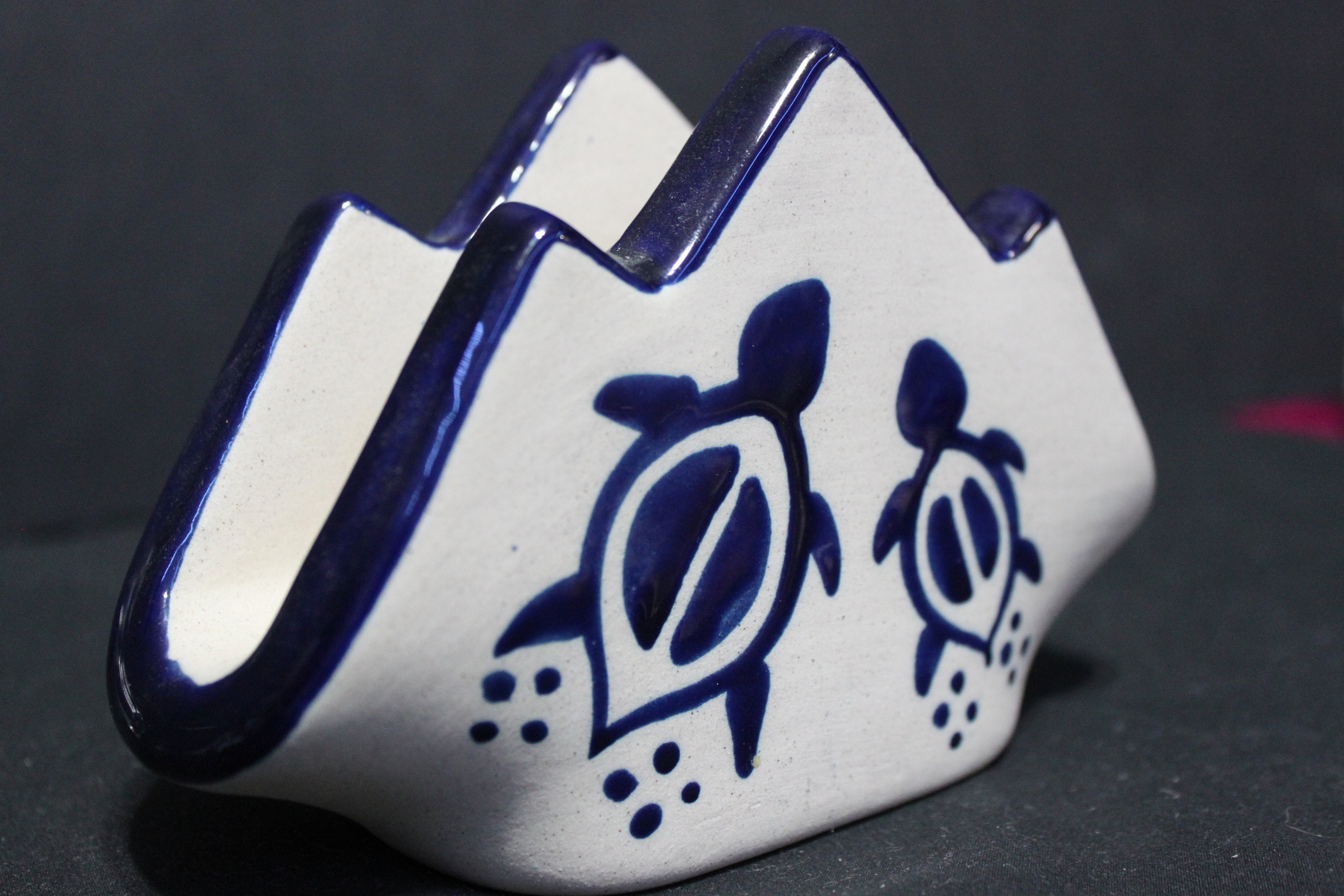 Blue and Cream Sea Turtle Napkin Holder Pottery - Etsy