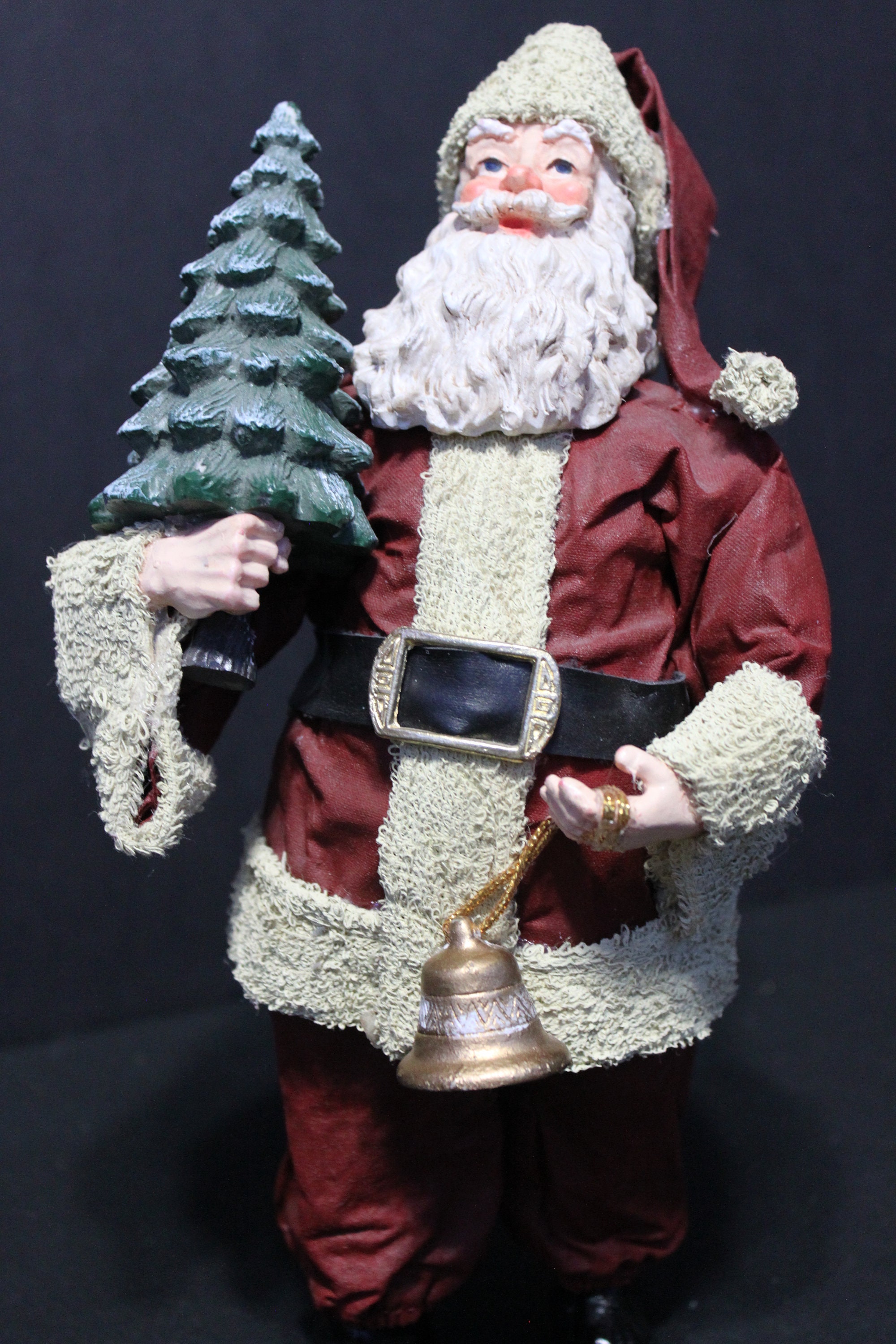Windsor Collection Fabric Mache Santa Tree and Bell - Etsy