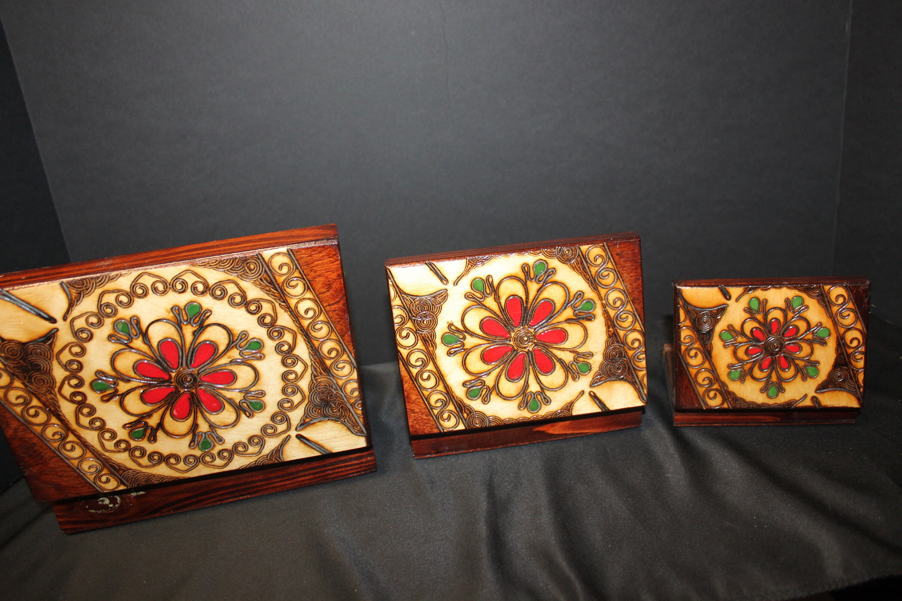 Vintage Hand Carved Wooden Nesting Box, Set of 3 - Etsy