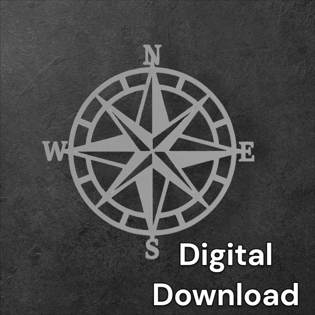 Nautical Compass Rose DXF JPG PNG - Etsy
