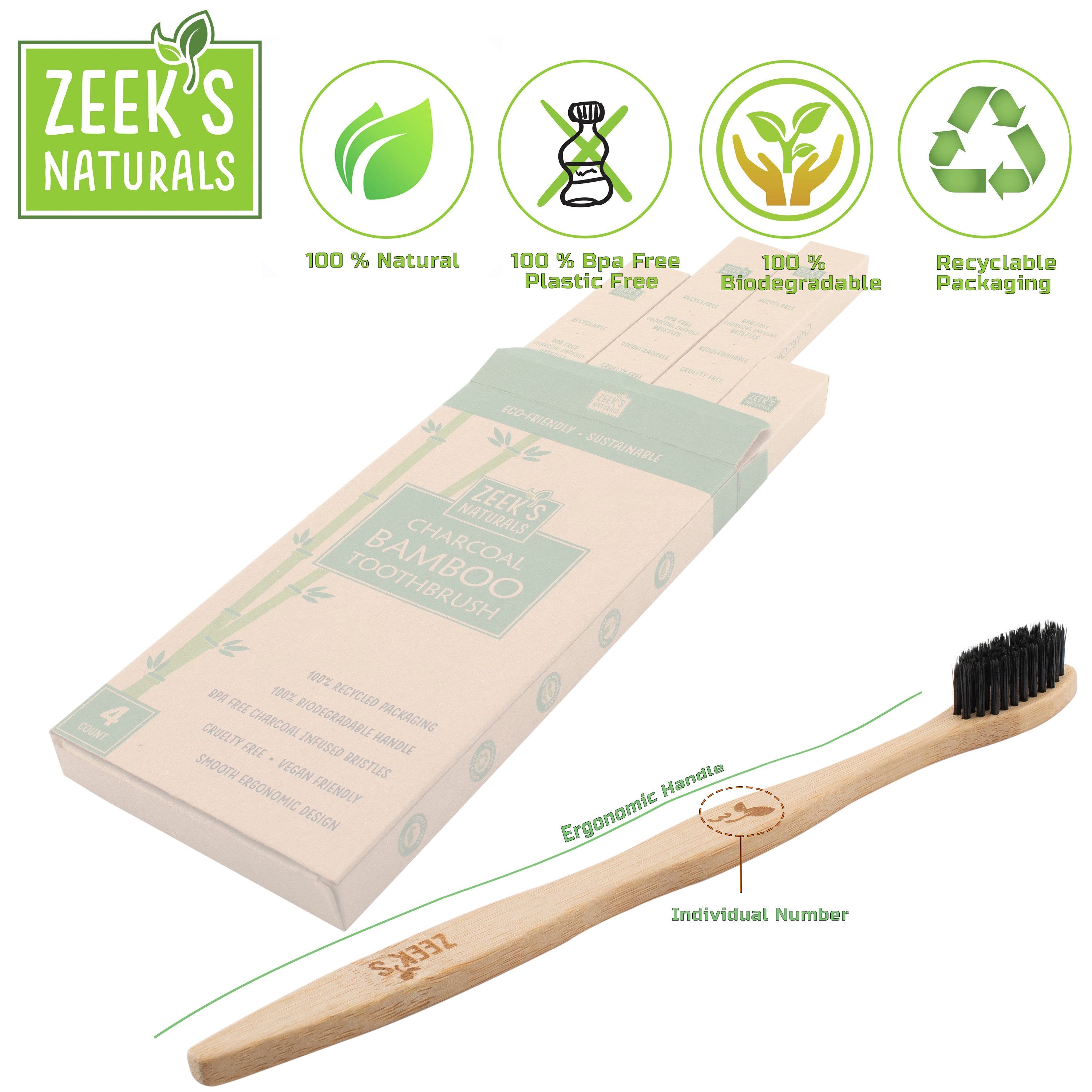 12 Brushes one 12 Pack Bamboo Toothbrushes Biodegradable - Etsy