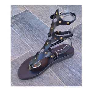 Unisex Men Women Gladiator Sandal Ancient Antique Age Knee Leather ...